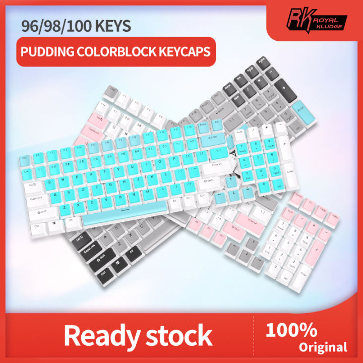 RK96/98/100Keys Pudding Colorblock PBT Keycaps Two-color Injection OEM ...