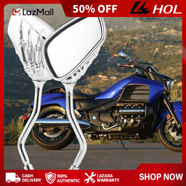 HOL 1 Pair Left Right Skeleton Skull Hand Claw Motorcycle Motor ...