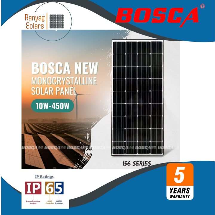 BOSCA Monocrystalline 156 Series Solar Panel 12V 10W to 450W Solar ...