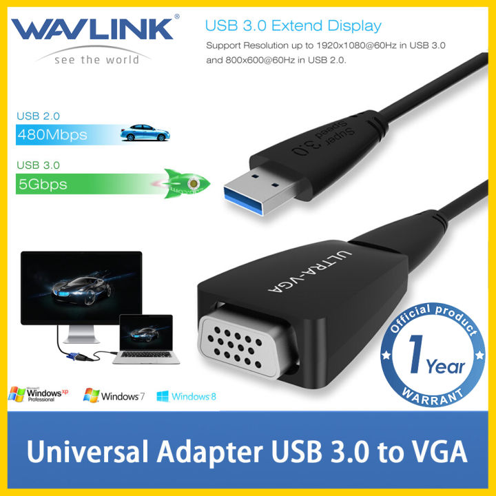 Wavlink SuperSpeed USB 3.0 to VGA Adapter External Graphics Card ...