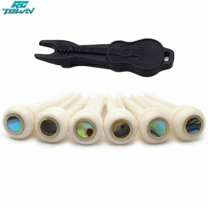 Acoustic Guitar Ox Bone String Pins Copper Ring Abalone Dot Bridge Pins ...