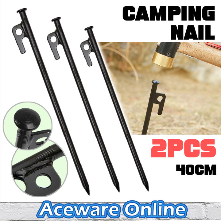 2pc 40cm Peg Stake Camping Peg Outdoor Ground Nail Tent Peg Tarp Flysheet Sand Peg Stake Nail ...