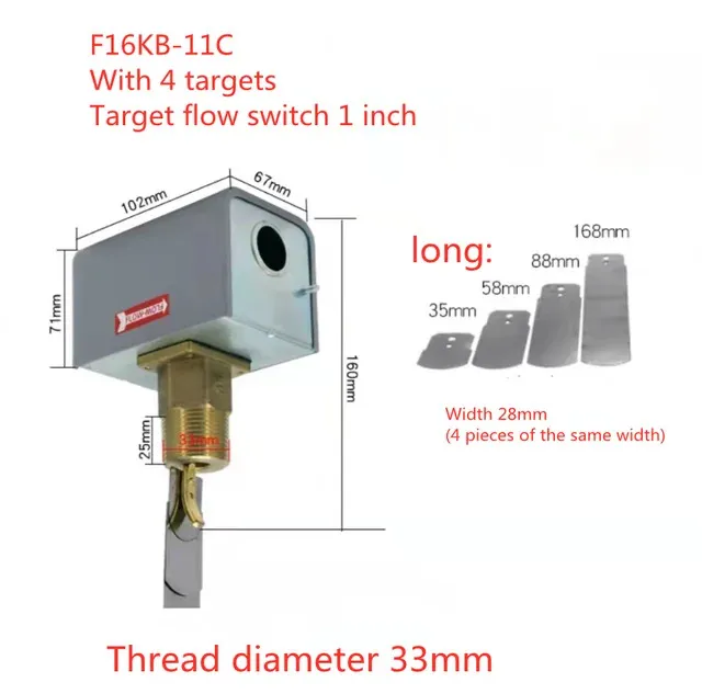 G1 HFS-25 Automatic Stainless Steel Paddle Water Flow Switch Liquid ...