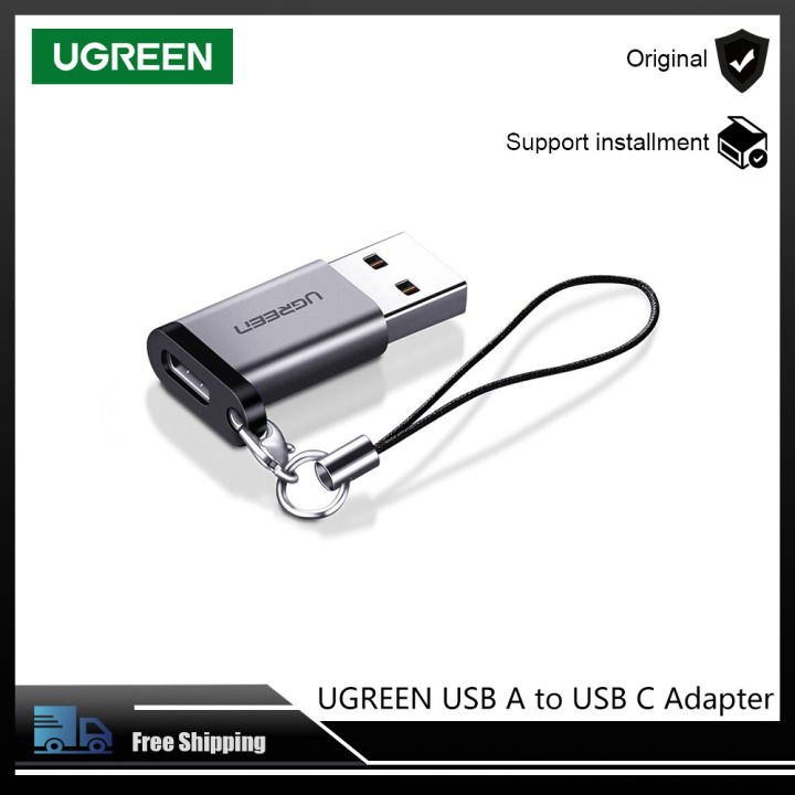 UGREEN Type C Female to USB A 3.0 Male Adapter Plug with Keychain Loop ...
