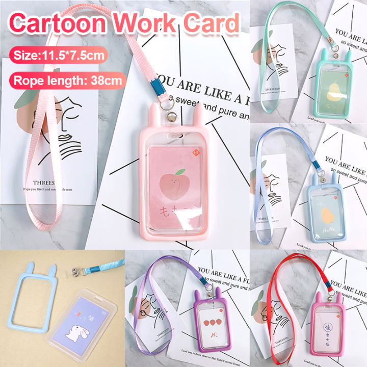 Student Work Card Cover Lanyard Card Sleeve Student ID Id Case Holder ...