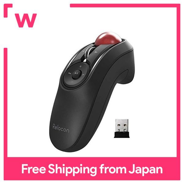Elecom Mouse Wireless Receiver comes with track ball handy type Relacon media control buttons ...