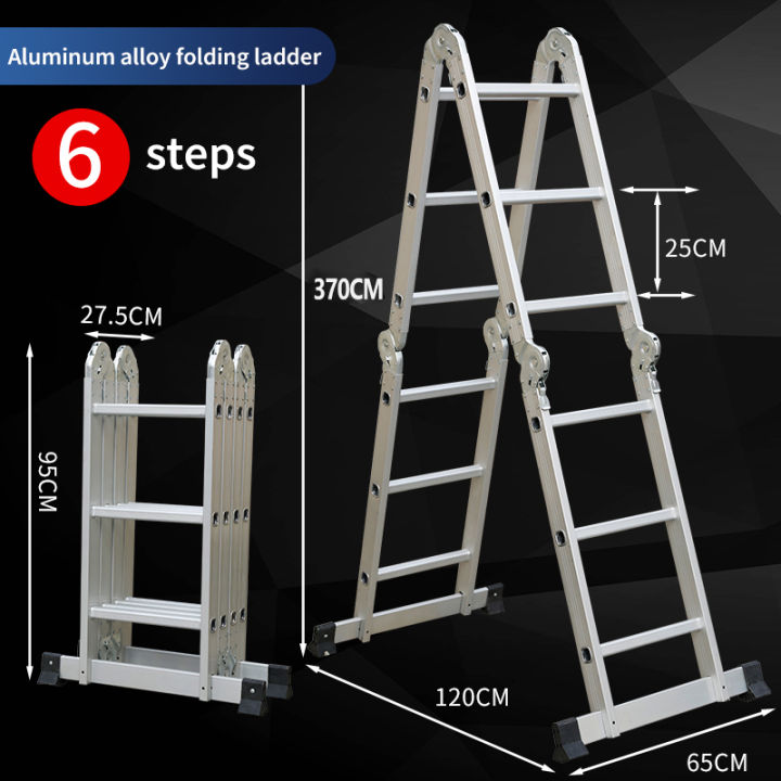 5M Joint Ladder Foldable Aluminum Telescopic Ladder Double Sided A-Type ...