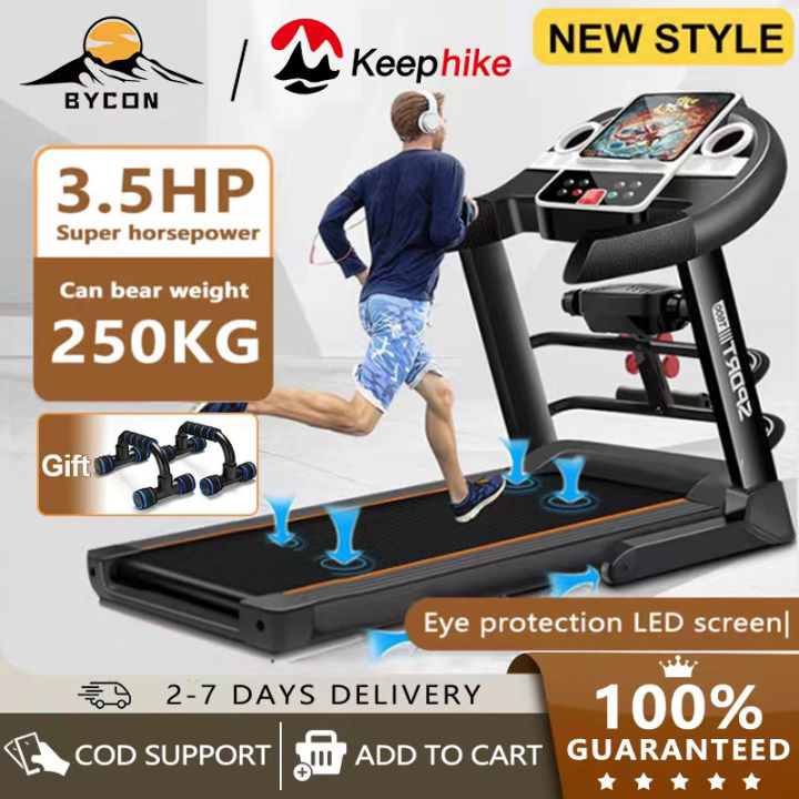 BYCON 3.5HP electric treadmill, auto-adjustable slope treadmill, large ...