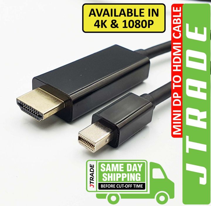 Mini DP Thunderbolt DisplayPort to 4K / 1080P HDMI Cable Converter ...