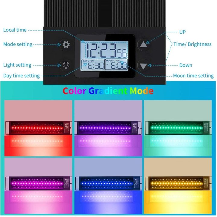 (SG STOCK) RGB Fish Tank Light with build in timer, IP68 Waterproof RGB ...