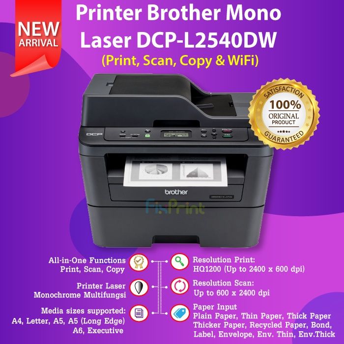 Printer Brother DCP-L2540DW WiFi Mono Laserjet Print Scan Copy Duplex | Lazada Indonesia