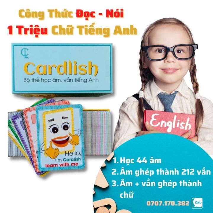 Thẻ Cardlish học âm vần Tiếng Anh giúp phát âm chuẩn, nghe rõ, đọc và ...