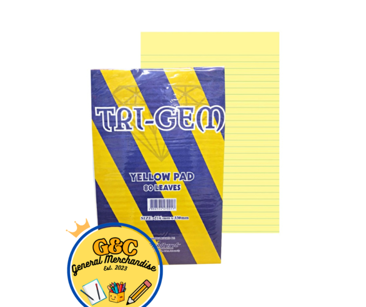 Tri-Gem Yellow Pad Paper | Lazada PH