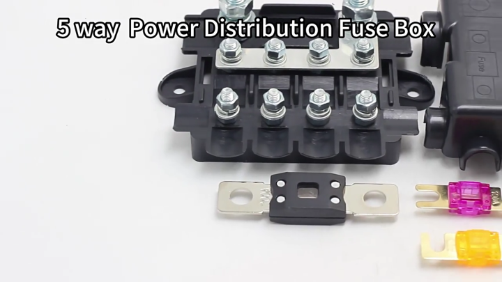 Power Distribution Fuses Holder 5 Poles Bus Bar Fuse Holder 4+1 Way ...