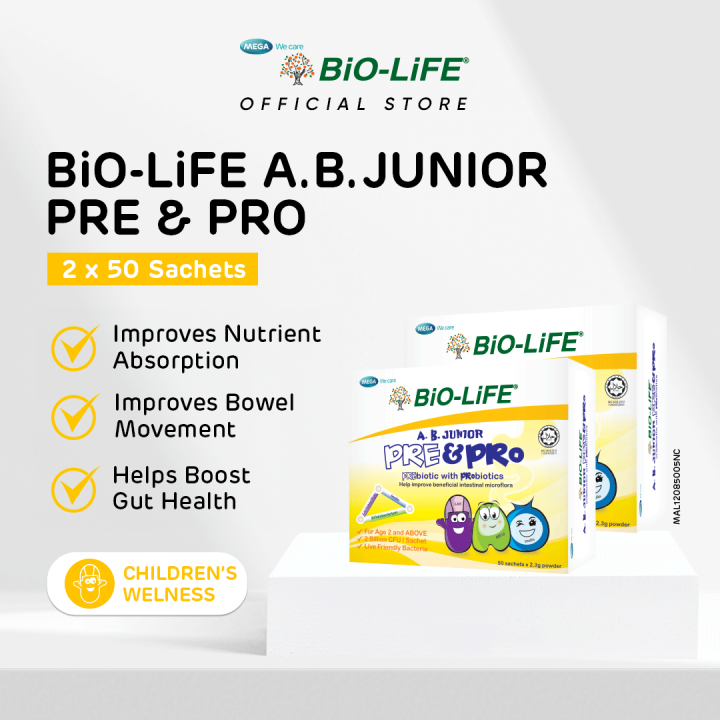 BiO-LiFE A.B. Junior Pre & Pro 2 x 50 sachets (EXPIRY DATE JULY 2026) | Lazada