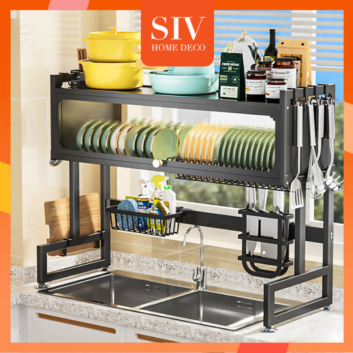 SIV BIG Size Adjustable 3-Tier Rak Pinggan Sinki Dish Rak Dapur ...