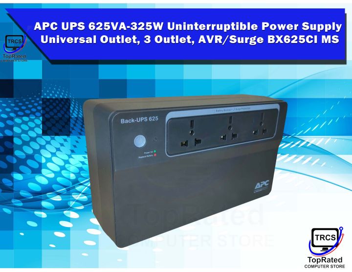 APC UPS 625VA-325W Uninterruptible Power Supply Universal Outlet, 3 ...