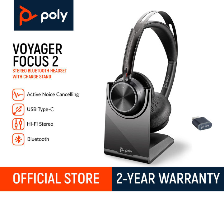 Poly Voyager Focus 2 USB-C with Charge Stand Headset | Lazada PH