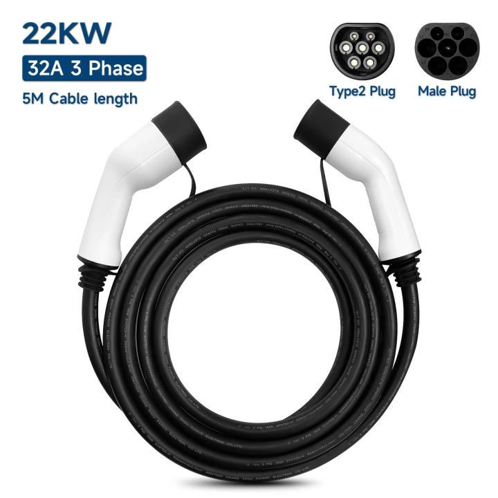Portable EV Charging Cable 32A 22KW 3 Phase Electric Car Charger 3.5KW ...