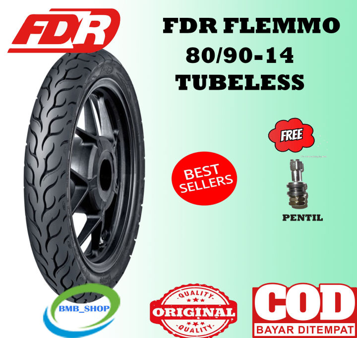 Ban FDR Flemmo 80/90 ring 14 tubeless ORI Asli gratis pentil untuk ...