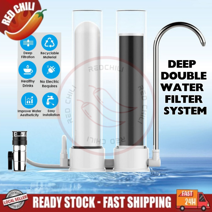 REDCHILI Double Filtration Pre-Filter Water System Counter Top Ceramic ...
