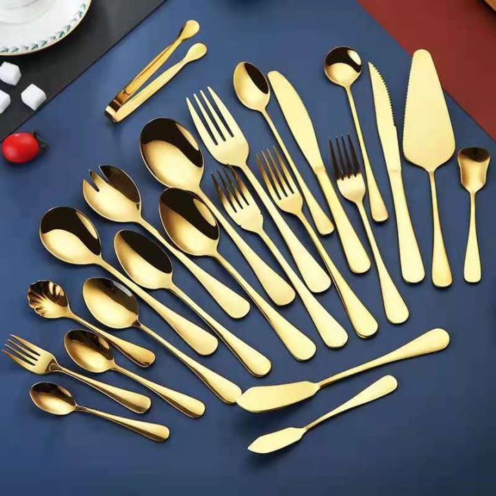 [TeoHin] Gold Plated Stainless Steel Cutlery/Steak Knife/Table Spoon ...