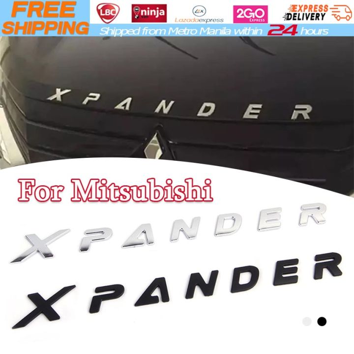 For Mitsubishi Xpander ABS Chrome Car 3D Letters Hood Emblem Logo Badge ...