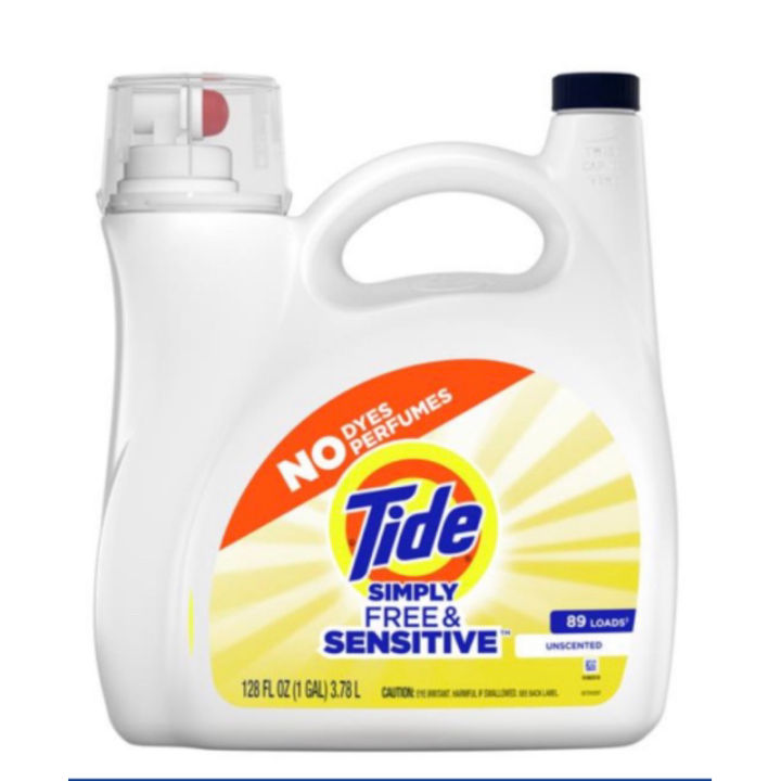 Tide Simply Free & Sensitive & Clean & Fresh Liquid Laundry Detergent ...