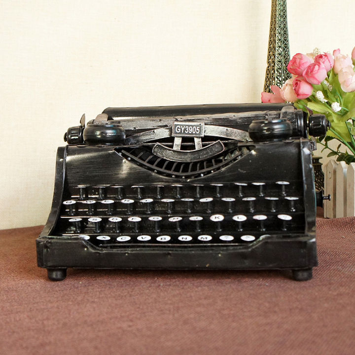 Large metal retro typewriter model with antique handmade iron sheet and ...