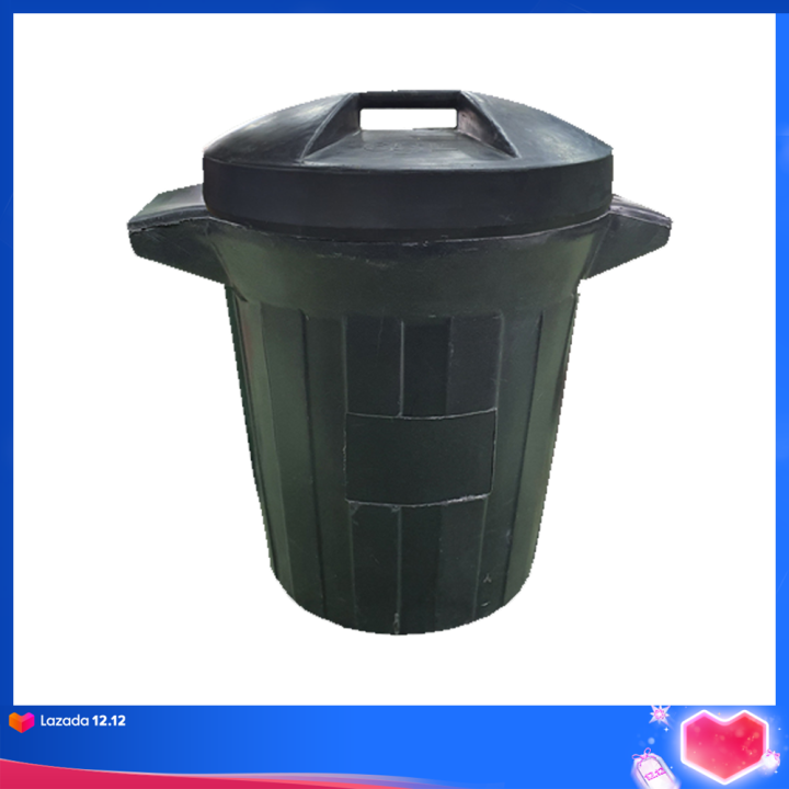 ROTO PVC HEAVY DUTY DUSTBIN WITH COVER - TONG SAMPAH HITAM PLASTIK | Lazada