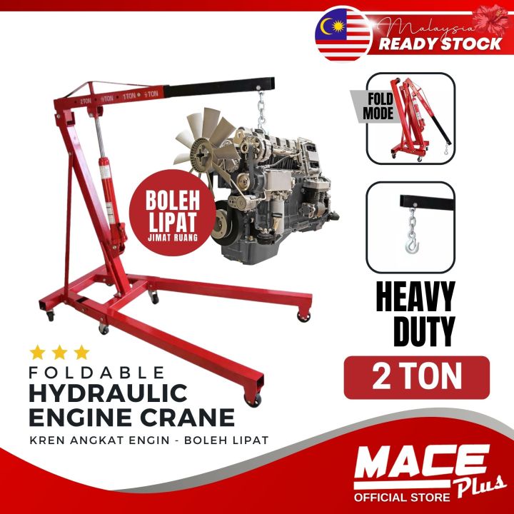 Heavy Duty Hydraulic Engine Crane 2 TON 2T Jack Engine Stand Engine ...