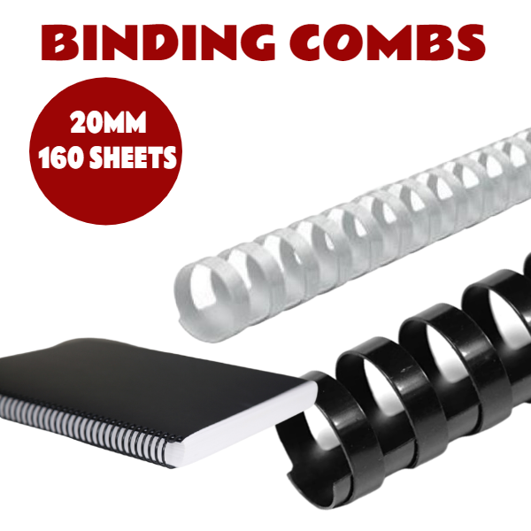 [100pcs] 20mm Quality Binding Comb Ring | A4 Plastic Comb Binding Rings ...