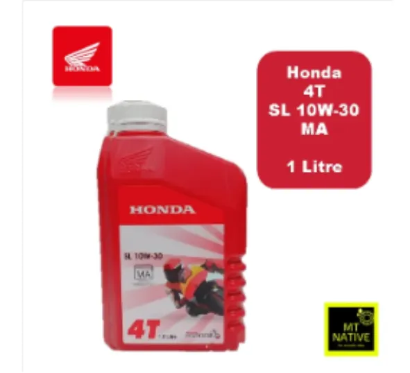 Honda 4T Stroke Motorcycle Engine Oil 10W-30 SL MA - 1 Litre 100% ...