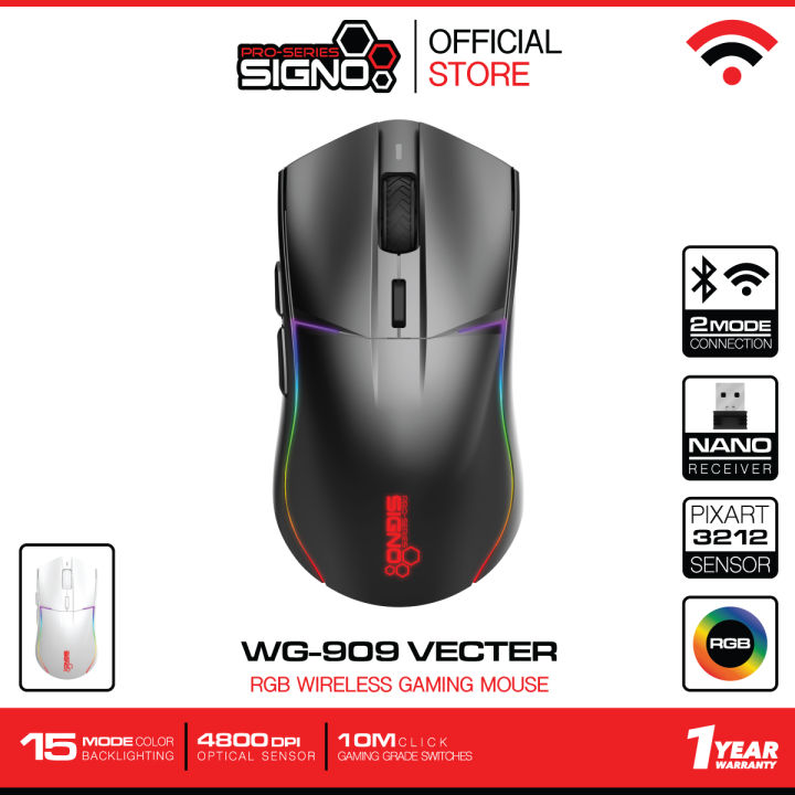 SIGNO RGB Wireless Gaming Mouse VECTER รุ่น WG-909 (เมาส์ เกมมิ่ง) | Lazada.co.th