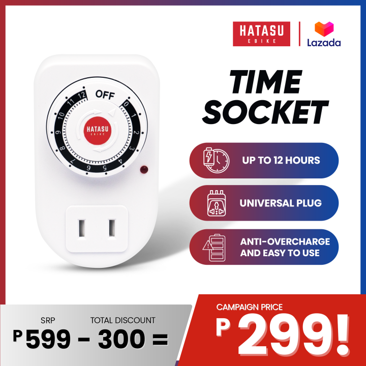 HATASU 12-Hours Mechanical Time Socket for Ebike Charging | Lazada PH