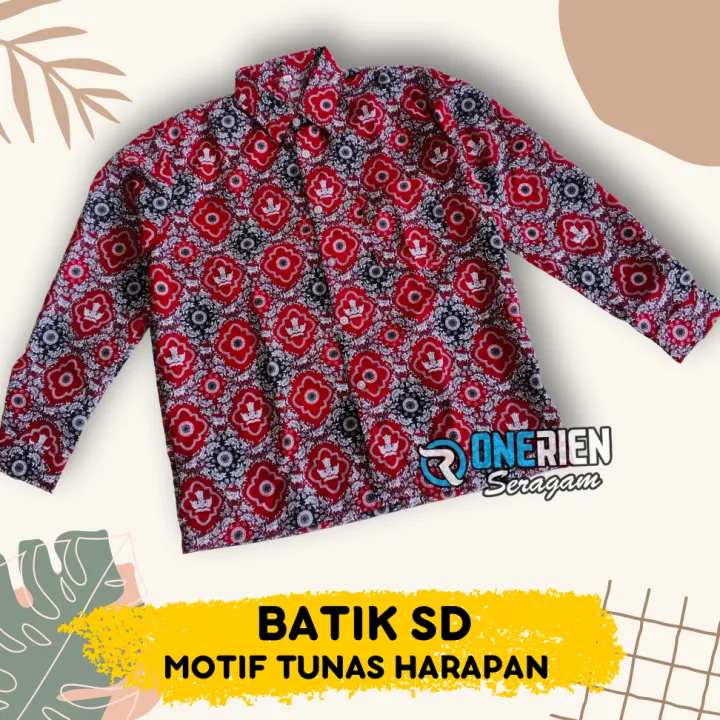 Seragam Batik SD Nasional Merah motif TUNAS HARAPAN | Lazada Indonesia