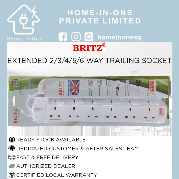 [FAST & FREE DELIVERY] BRITZ 2/3/4/5/6 WAY EXTENSION TRAILING SOCKET 3M ...
