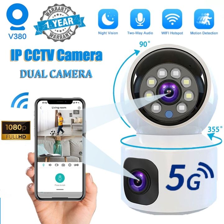 V380 Pro CCTV Camera 1080P 5G Dual Auto Tracking Security Protection ...