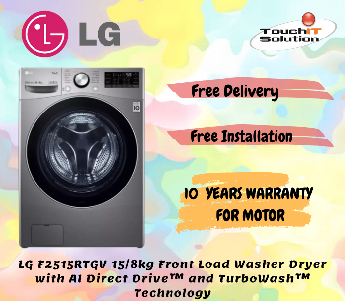 [INSTALLATION] LG F2515RTGV 15/8kg Front Load Washer Dryer with AI ...