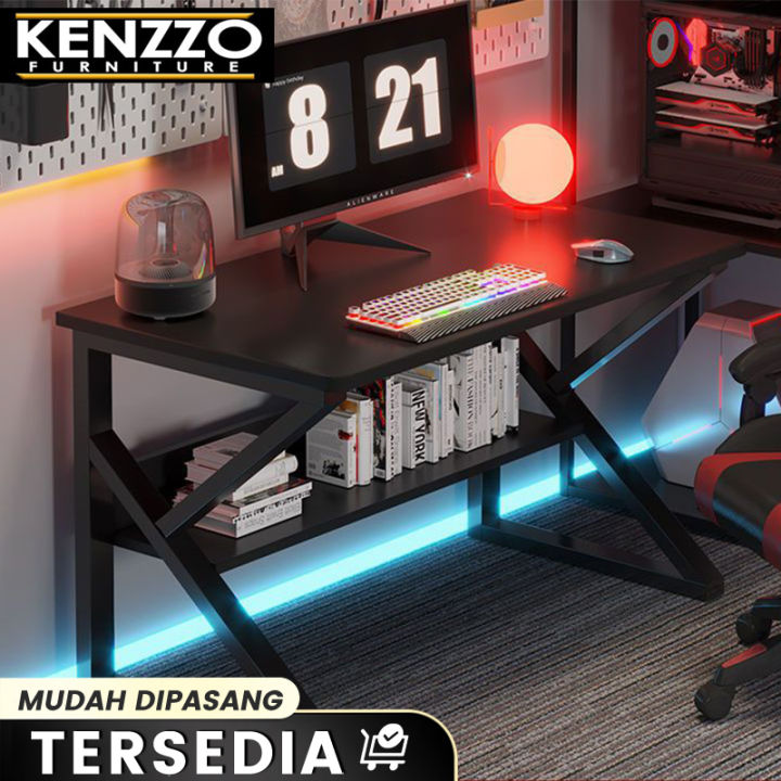 KENZZO Meja Komputer Meja gaming Meja PC Meja Laptop 100/120CM | Lazada ...