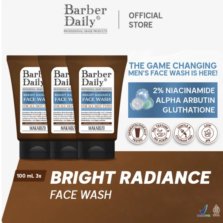 Triple Pack Ultimate Clenser Barber Daily Bright Radiance Face Wash ...