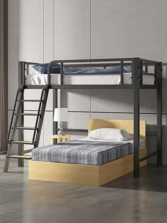 Nordic wrought iron bed small apartment elevated bed student bed ...