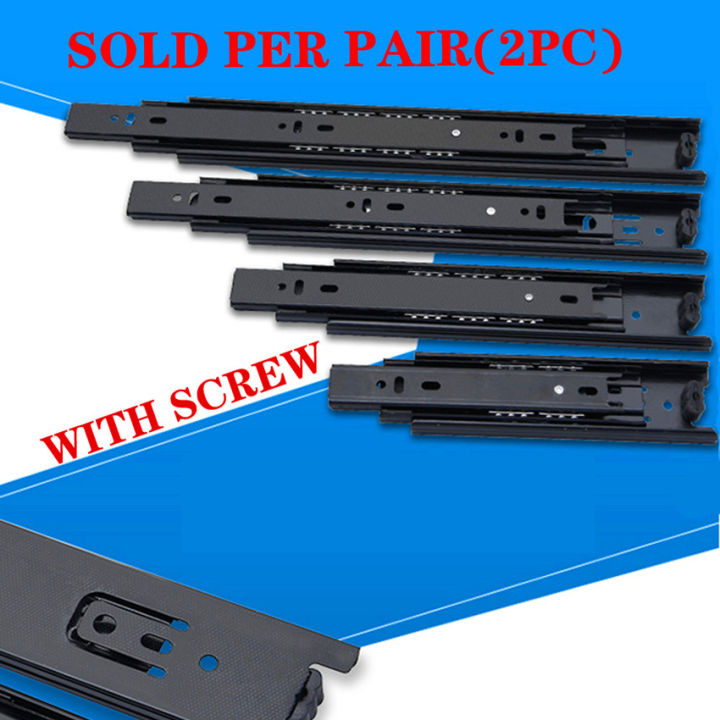 (1PAIR) DRAWER GUIDE FULL EXTENSION BALL BEARING HEAVY DUTY(Soft Close ...