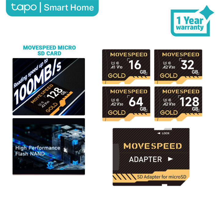 Move Speed Micro SD Card 16GB I 32GB | 64GB | 128 High Speed 100Mbs ...