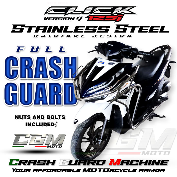 ⭐️Honda Click 125i/150i V2,V3,&V4 Stainless Full Armor Crash Guard with ...