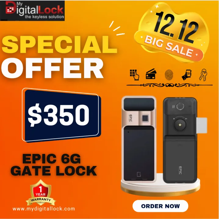 Tax exemption subsidy EPIC 6G DUAL FINGERPRINT GATE DIGITAL LOCK(FREE ...