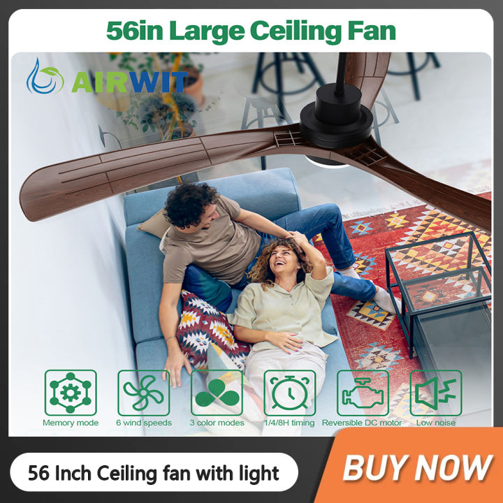 AIRWIT โคมไฟพัดลม 56 นิ้วไฟเพดานสไตล์โมเดิร์โคมไฟพัดลมติดเพดานพร้อม ...