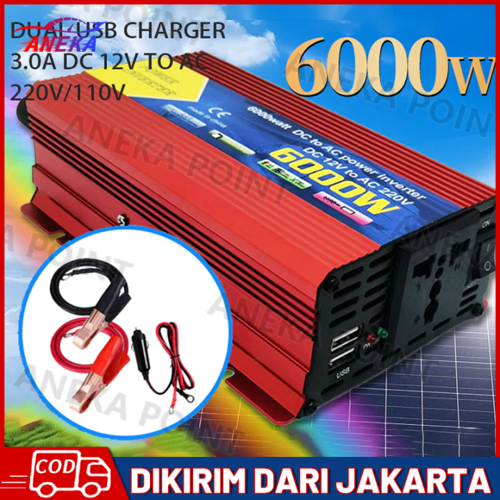 Inverter 6000 Watt Power Inverter DC Ke AC Aki listrik Serbaguna Daya ...