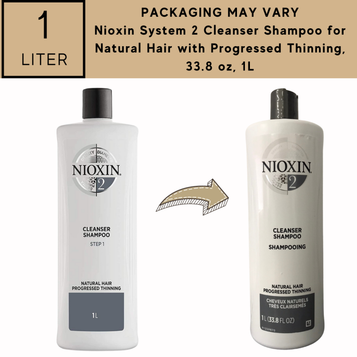 Nioxin System 2 Cleanser Shampoo for Natural Hair with Progressed ...