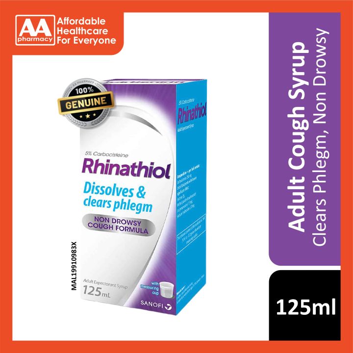 Rhinathiol Adult Expectorant Syrup 125ml - 5% Carbocisteine | Lazada